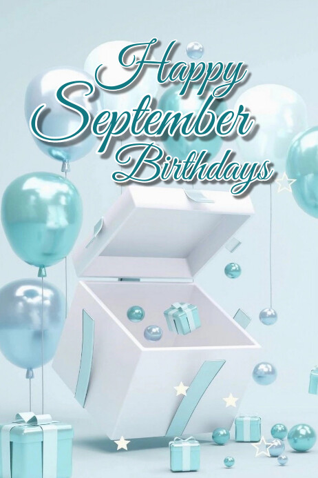 Copy of Blue Maximalist September Birthday Banner 4' | PosterMyWall