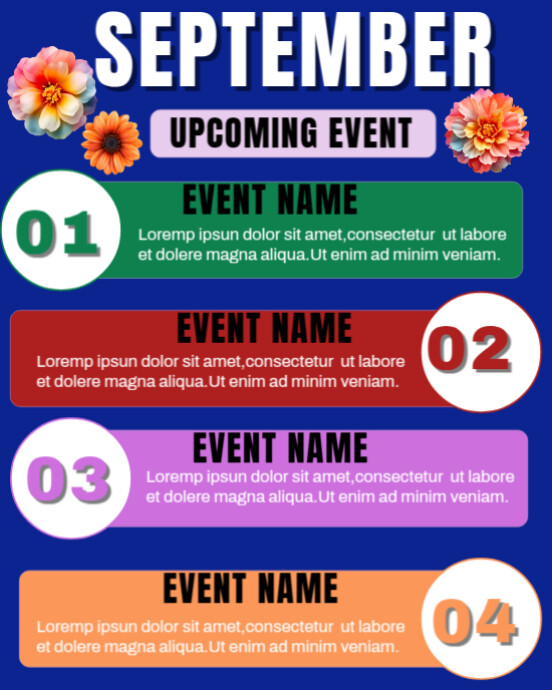 Copy of Blue Maximalist September Upcoming Events Flyer Instagram ...