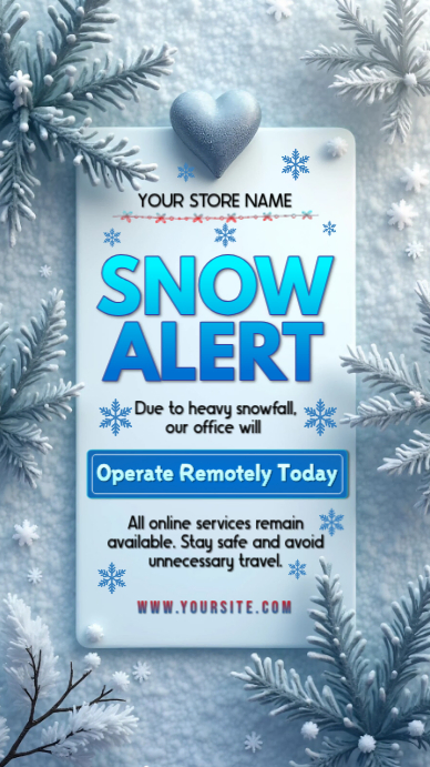 Plantilla de Blue Maximalist Snow Alert Business Notice | Operate ...