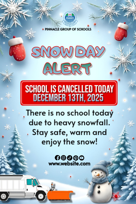 Plantilla de Blue Maximalist Snow Day Alert Poster | PosterMyWall