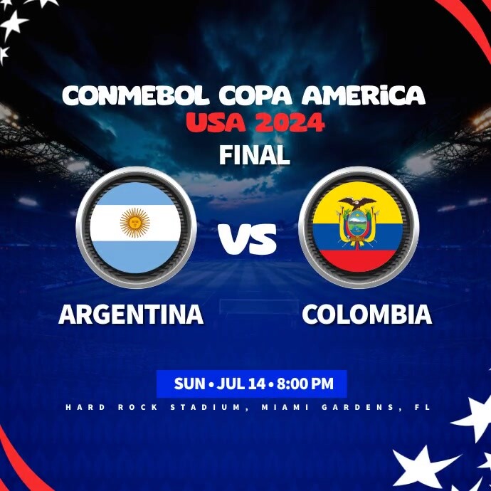 Blue Maximalist Soccer Copa America Usa 2024 Template | PosterMyWall