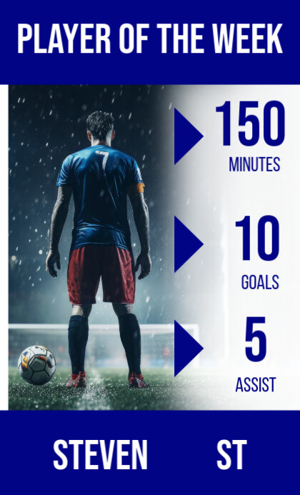 Copy of Blue Maximalist Soccer Player Us Legal | PosterMyWall