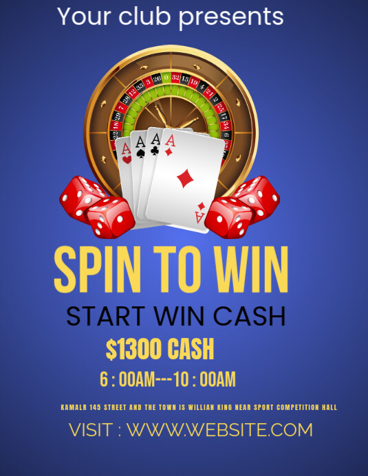 Copy of Blue Maximalist Spin To Win Flyer (us Letter) | PosterMyWall