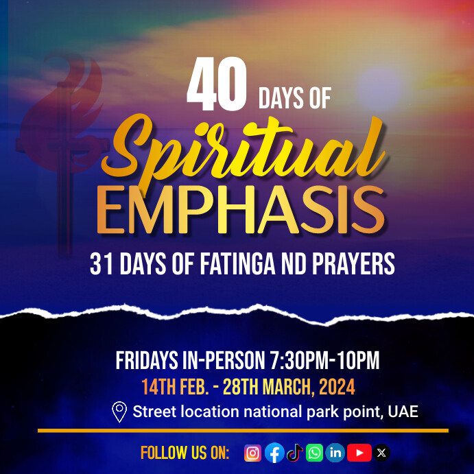 Blue Maximalist Spiritual Emphasis Church Fly Template | PosterMyWall