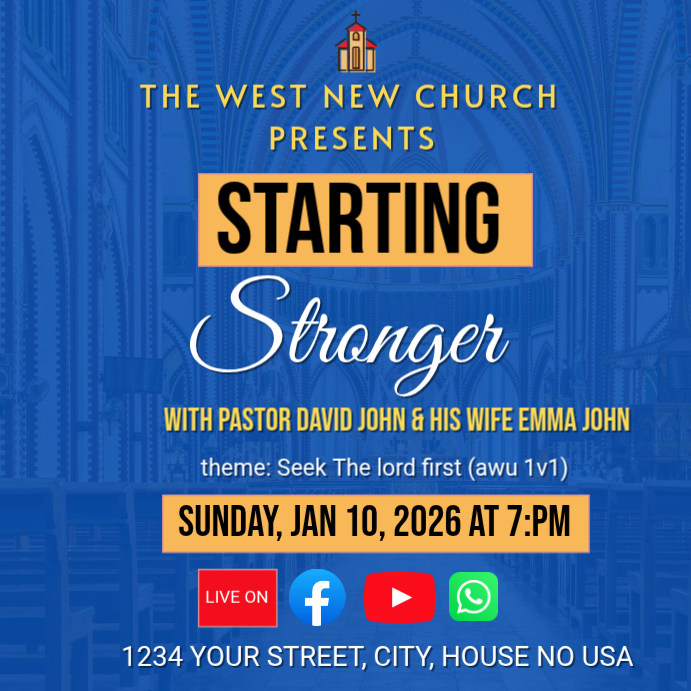 Blue Maximalist Staring Stronger Instagram Post Template | PosterMyWall