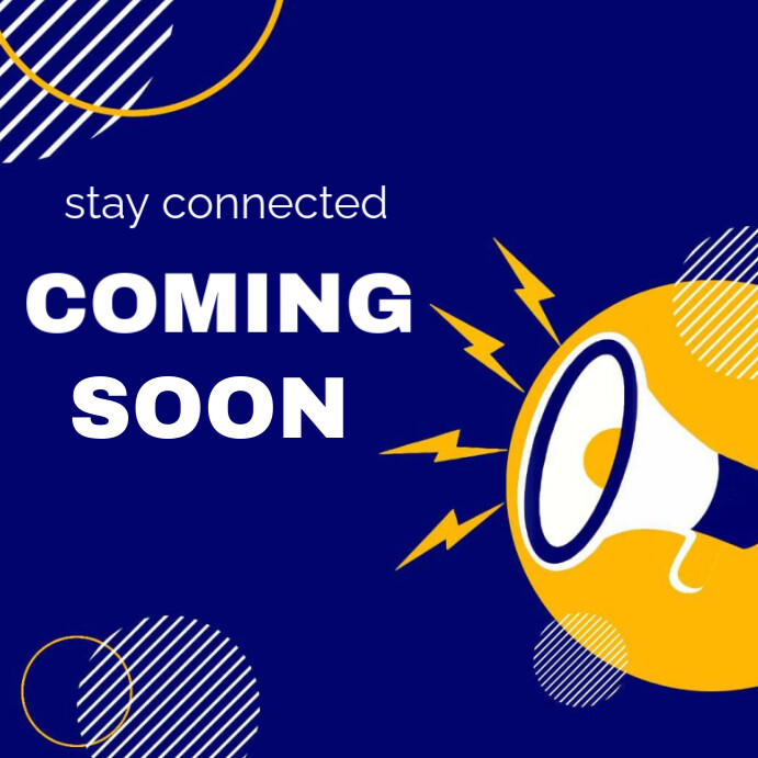 Blue Maximalist Stay Connected Coming Instagram Post Template ...