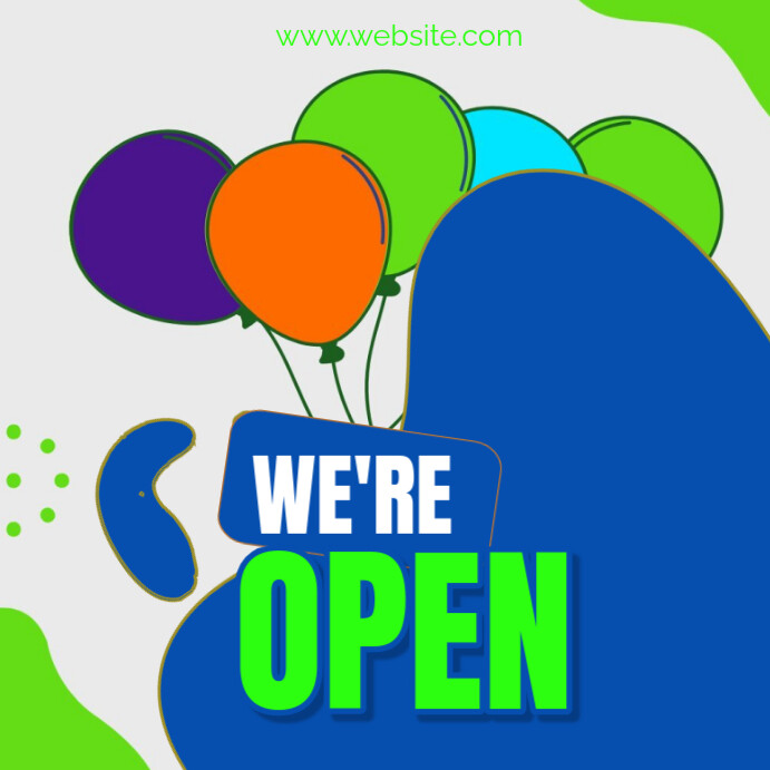 Blue Maximalist Store Opening Sign Instagram Post Template | PosterMyWall