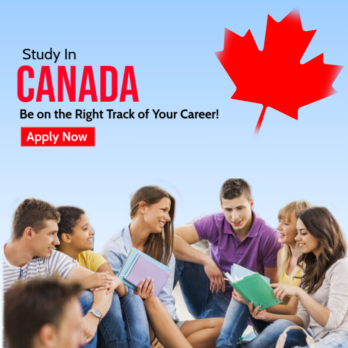 Blue Maximalist Study In Canada Instagram Post Template | PosterMyWall