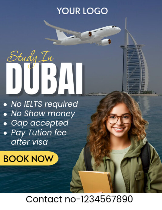 Copy of Blue Maximalist Study In Dubai Flyer (us Letter) | PosterMyWall