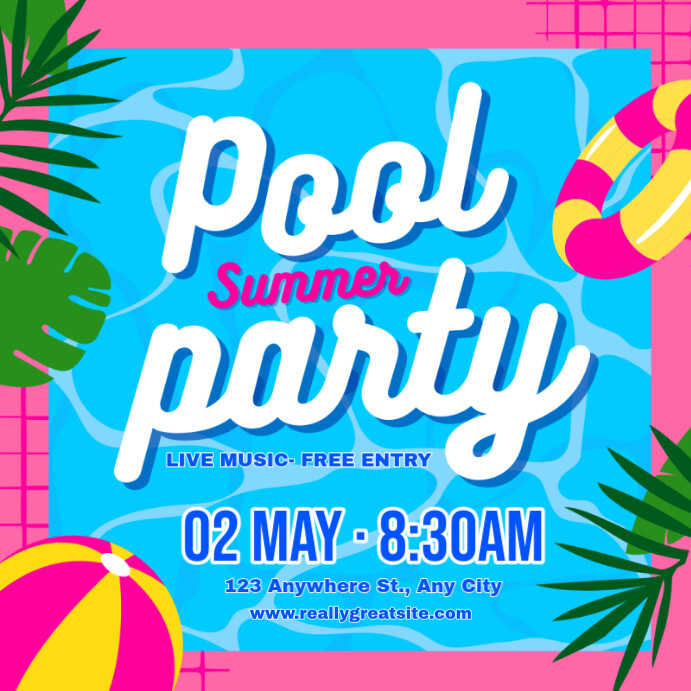 Blue Maximalist Summer Template Instagram Post | PosterMyWall