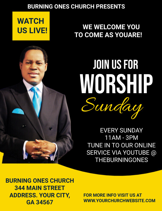 Copy of Blue Maximalist Sunday Church Flyer Flyer (us | PosterMyWall