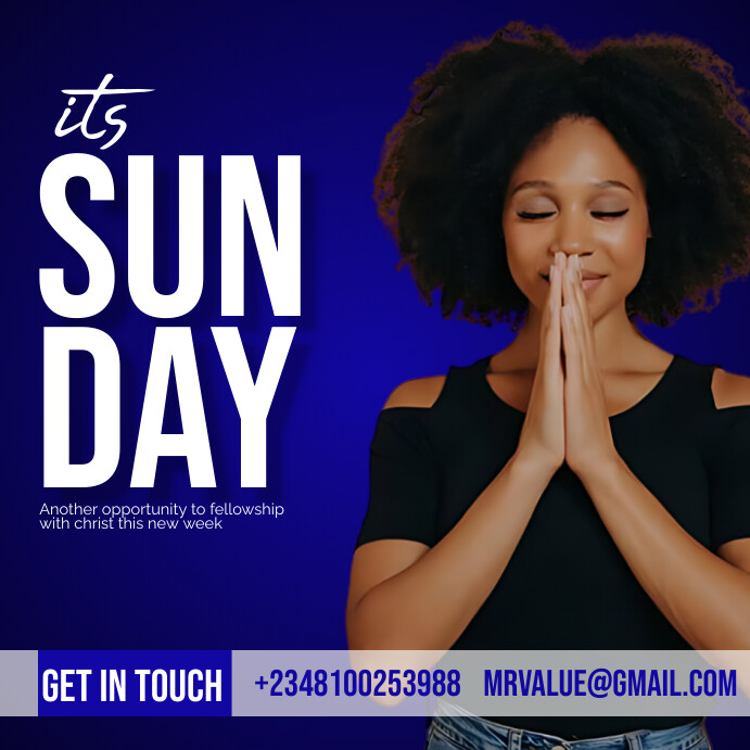 Blue Maximalist Sunday Flyer Instagram Post Template | PosterMyWall