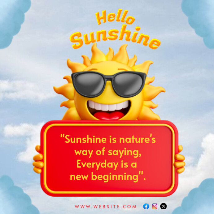 Blue Maximalist Sunshine Instagram Post Template | PosterMyWall