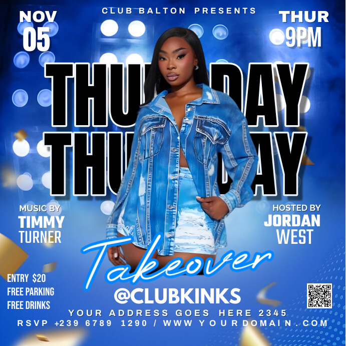 Blue Maximalist Takeover Thursday Square (1:1 Template | PosterMyWall
