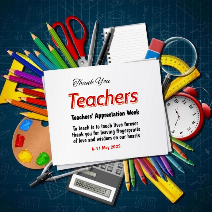 Blue Maximalist Teacher Appreciation Week Instagram Post Templat ...