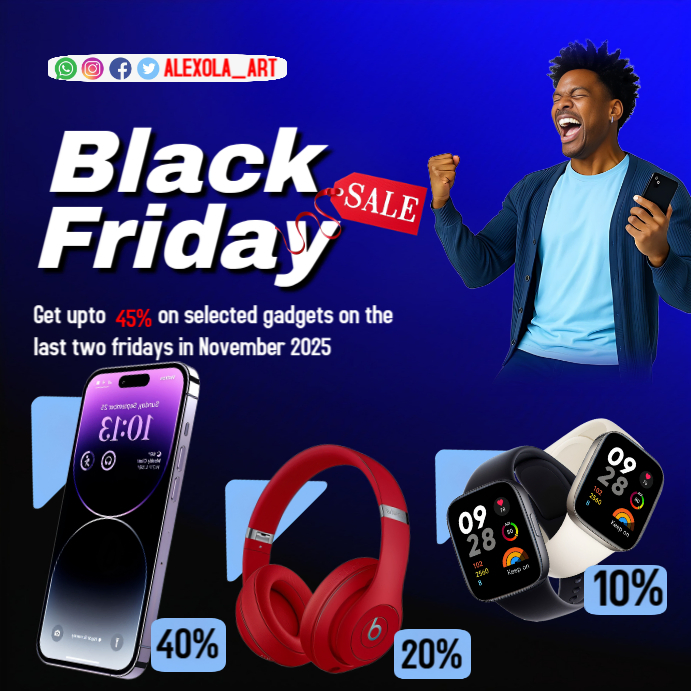 Blue Maximalist Tech Gadget Black Friday Sale Poster Instagram Post ...