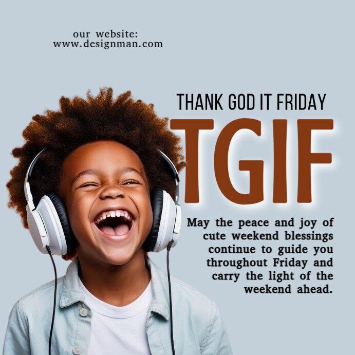 Blue Maximalist Tgif Instagram Post Template | PosterMyWall