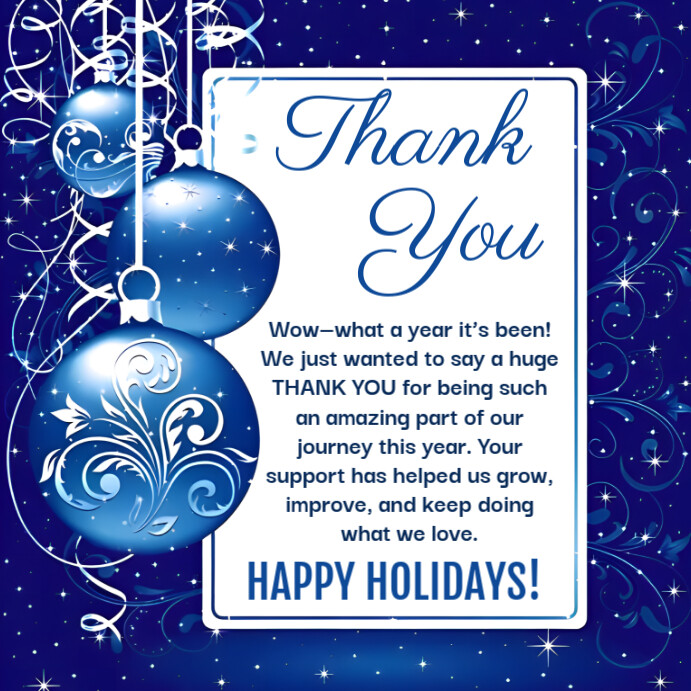 Copy of Blue Maximalist Thank You Year End Customer Appreciation ...