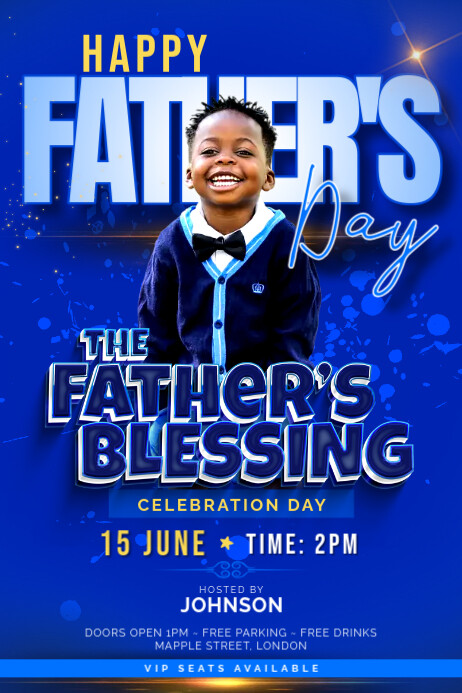 Copy of Blue Maximalist The Fathers Blessing Poster | PosterMyWall