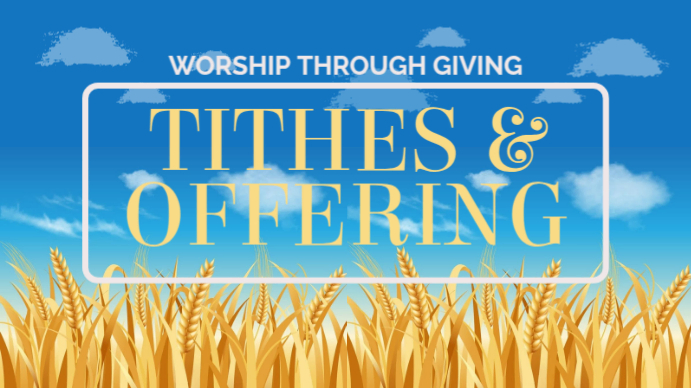 Blue Maximalist Tithes And Offering Digital Display (16:9) Template | PosterMyWall