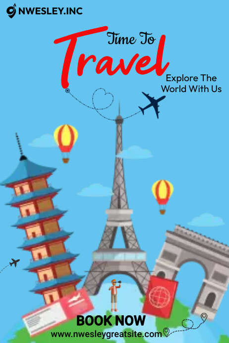 Blue Maximalist Travel & Tour Poster Template | PosterMyWall