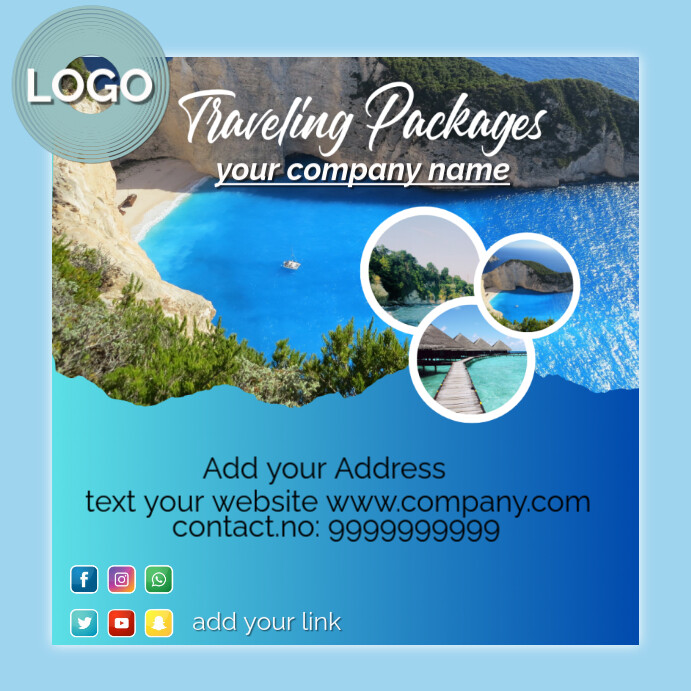 Plantilla de Blue Maximalist Travel Instagram Post | PosterMyWall