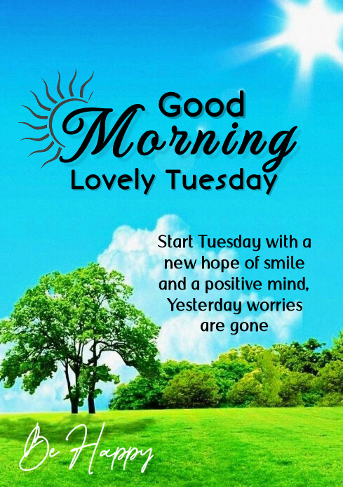 Copy of Blue Maximalist Tuesday Morning A4 | PosterMyWall
