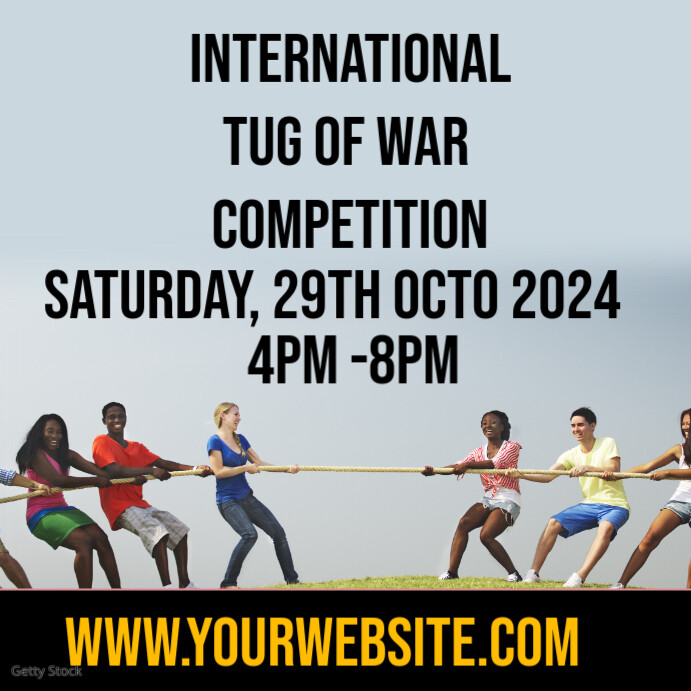 Copy of Blue Maximalist Tug Of War Competition Instag | PosterMyWall