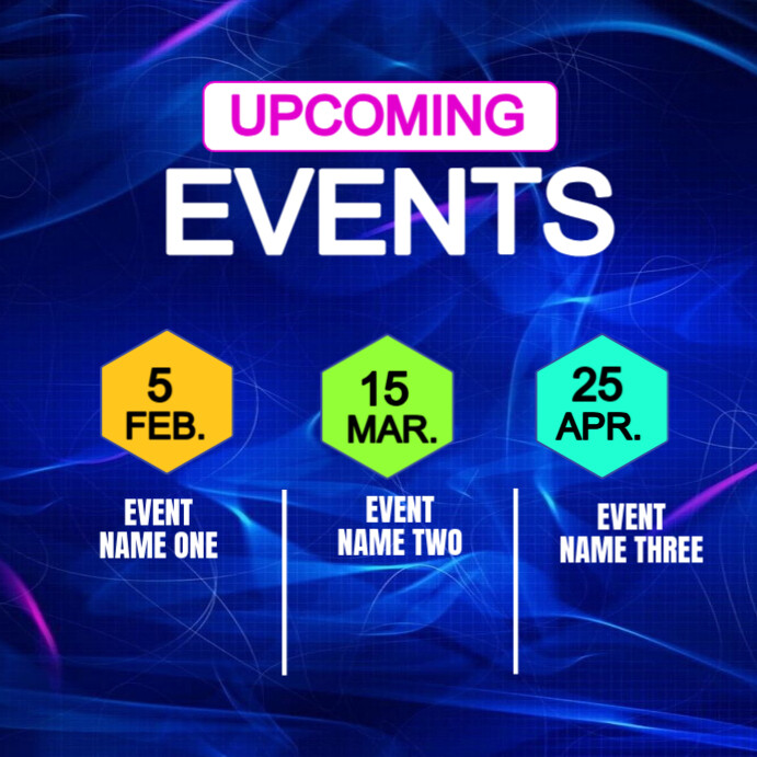 Copy of Blue Maximalist Upcoming Events Instagram Post | PosterMyWall