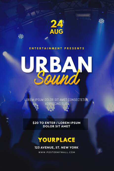 Blue Maximalist Urban Sound Poster Template | PosterMyWall