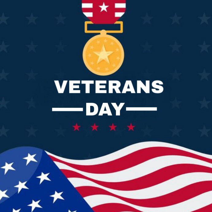 Blue Maximalist Veterans Instagram Post Template | PosterMyWall