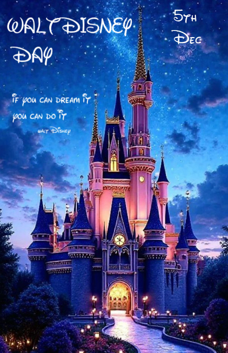 Plantilla de Blue Maximalist Walt Disney Day Tabloid | PosterMyWall
