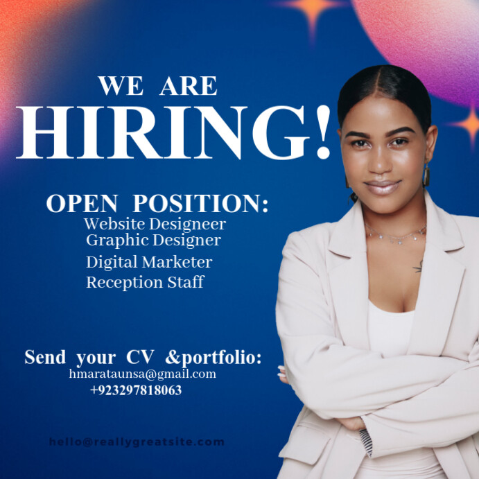 Modèle Blue Maximalist We Are Hiring Instagram Post | PosterMyWall