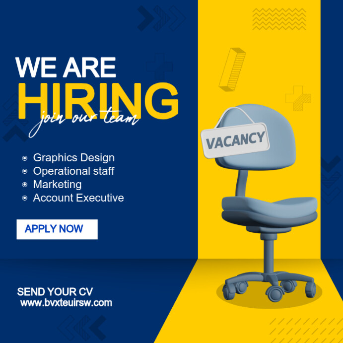 Blue Maximalist We Are Hiring Instagram Post Template | PosterMyWall