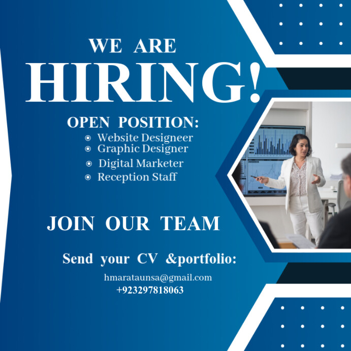 Plantilla de Blue Maximalist We Are Hiring Template Flyers Instagram ...