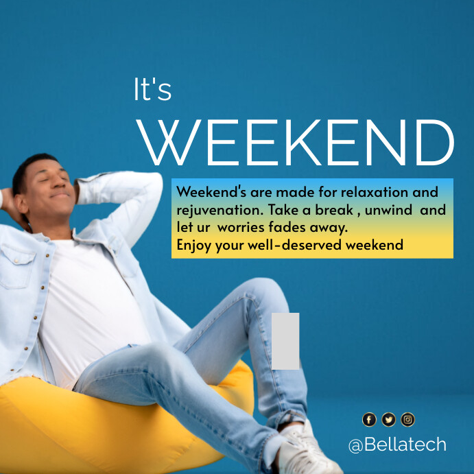 Blue Maximalist Weekend Relaxation Instagram Template | PosterMyWall