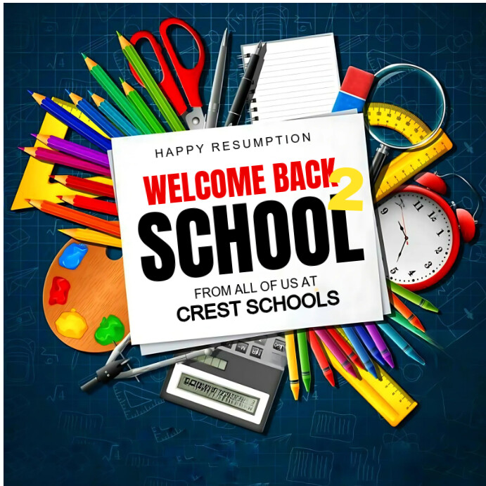 Blue Maximalist Welcome Back To School Instagram Post Template ...
