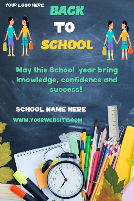 Blue Back To School Posters Template | PosterMyWall