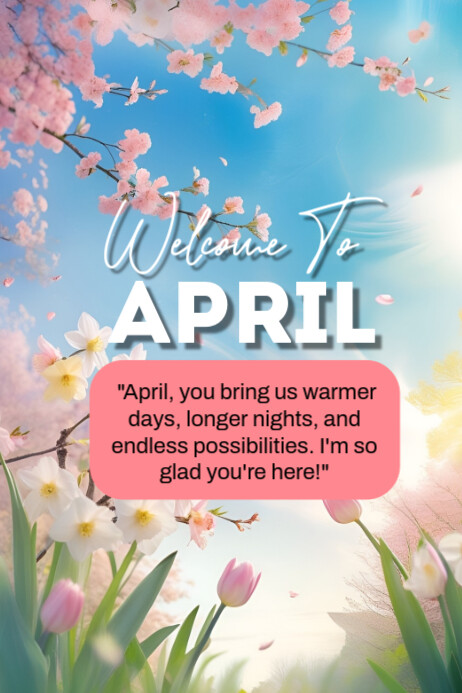 Copy of Blue Maximalist Welcome To April Poster | PosterMyWall