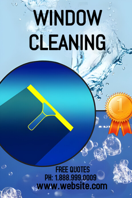 Modèle Blue Maximalist Window Cleaning Poster | PosterMyWall