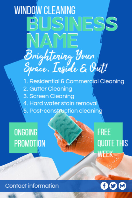 Plantilla de Blue Maximalist Window Cleaning Poster | PosterMyWall