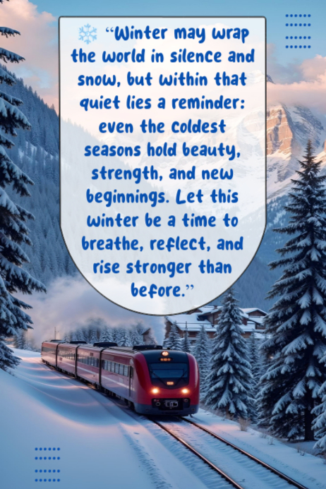 Blue Maximalist Winter Quote Poster Template | PosterMyWall