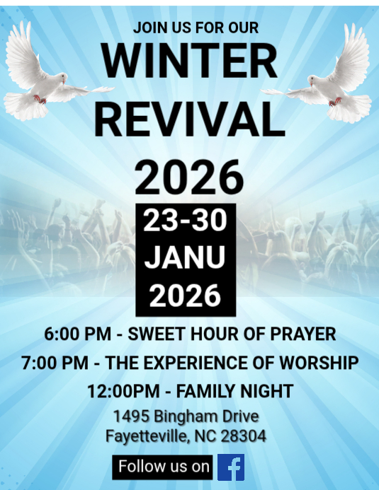 Blue Maximalist Winter Revival Flyer (us Letter) Template | PosterMyWall
