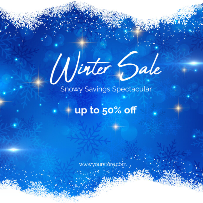 Modèle Blue Maximalist Winter Sale Instagram Post | PosterMyWall