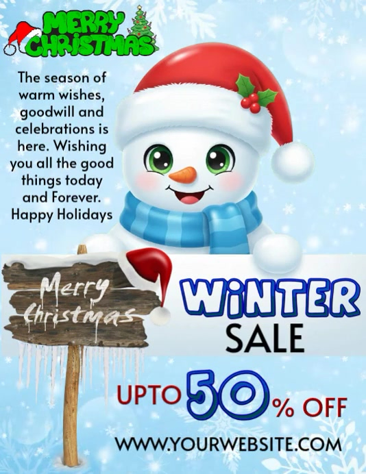 Blue Maximalist Winter Sale Template Flyer (us Letter) | PosterMyWall