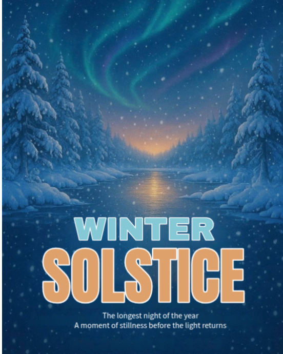 Blue Maximalist Winter Solstice Instagram Portrait Template | PosterMyWall
