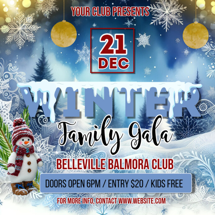 Blue Maximalist Winter Solstice Party Instagram Post Template ...