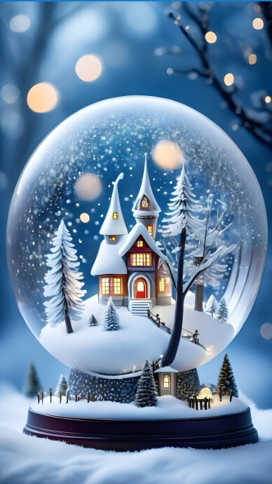 Blue Maximalist Winter Wonderland Background Template Digital Display ...