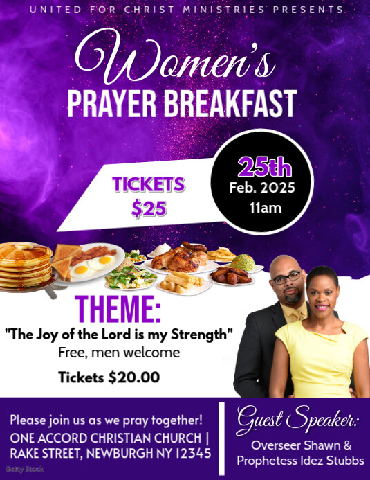 Copy of Blue Maximalist Women's Prayer Breakfast Flyer (us Letter ...