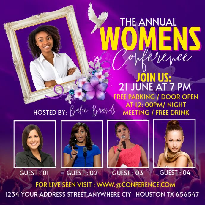 Blue Maximalist Women Conference Invitation Instagram Post Template ...